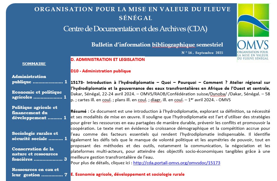 Le CDA publie le 16ème numéro de son Bulletin d’information ...